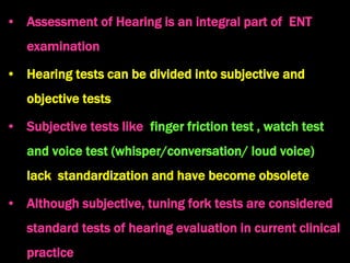 4. Routine clinical tests of hearing | PPT