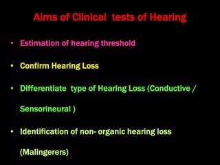 4. Routine clinical tests of hearing | PPT