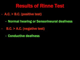 4. Routine clinical tests of hearing | PPT
