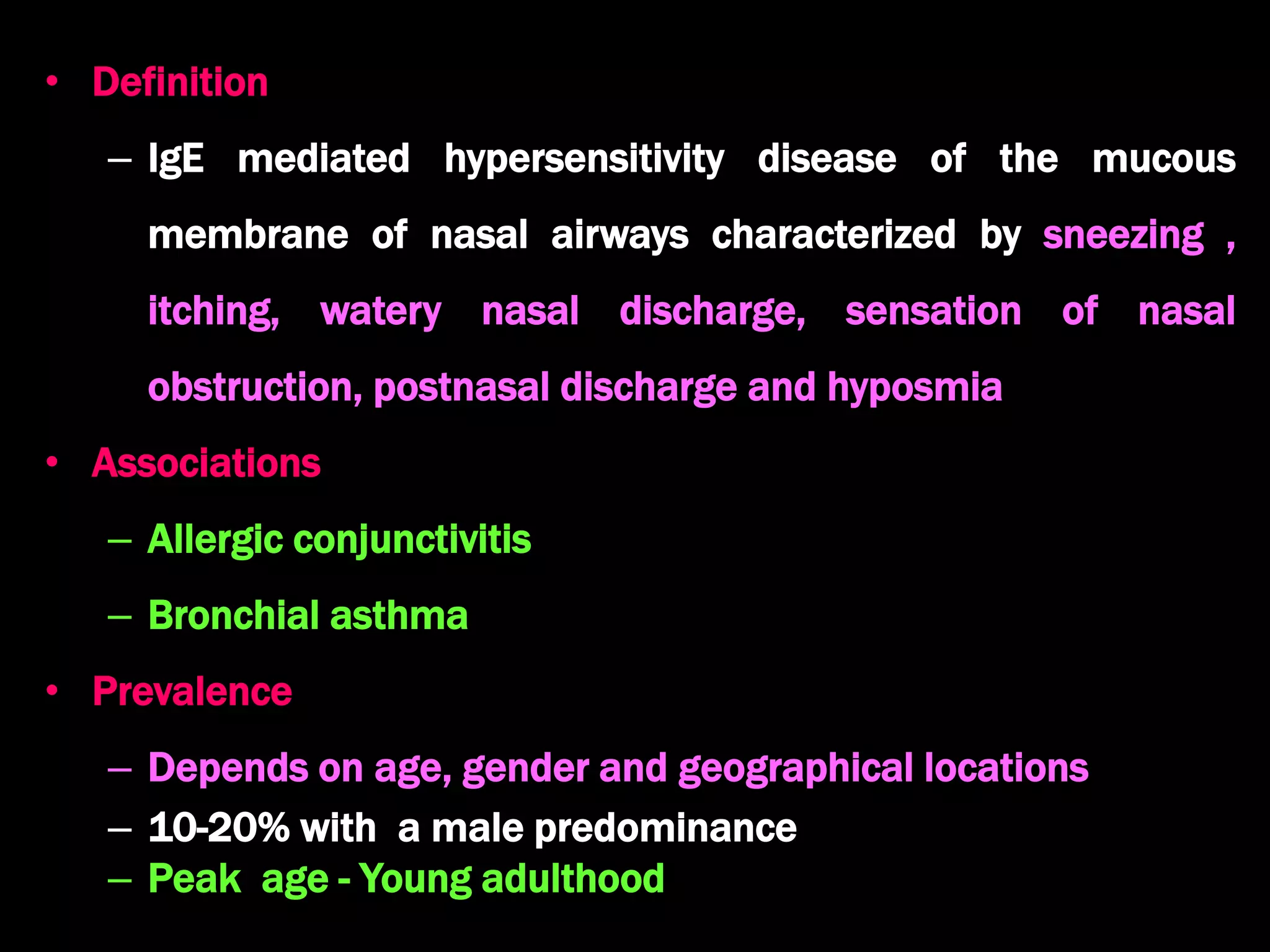 Allergic and intrinsic rhinitis | PPT