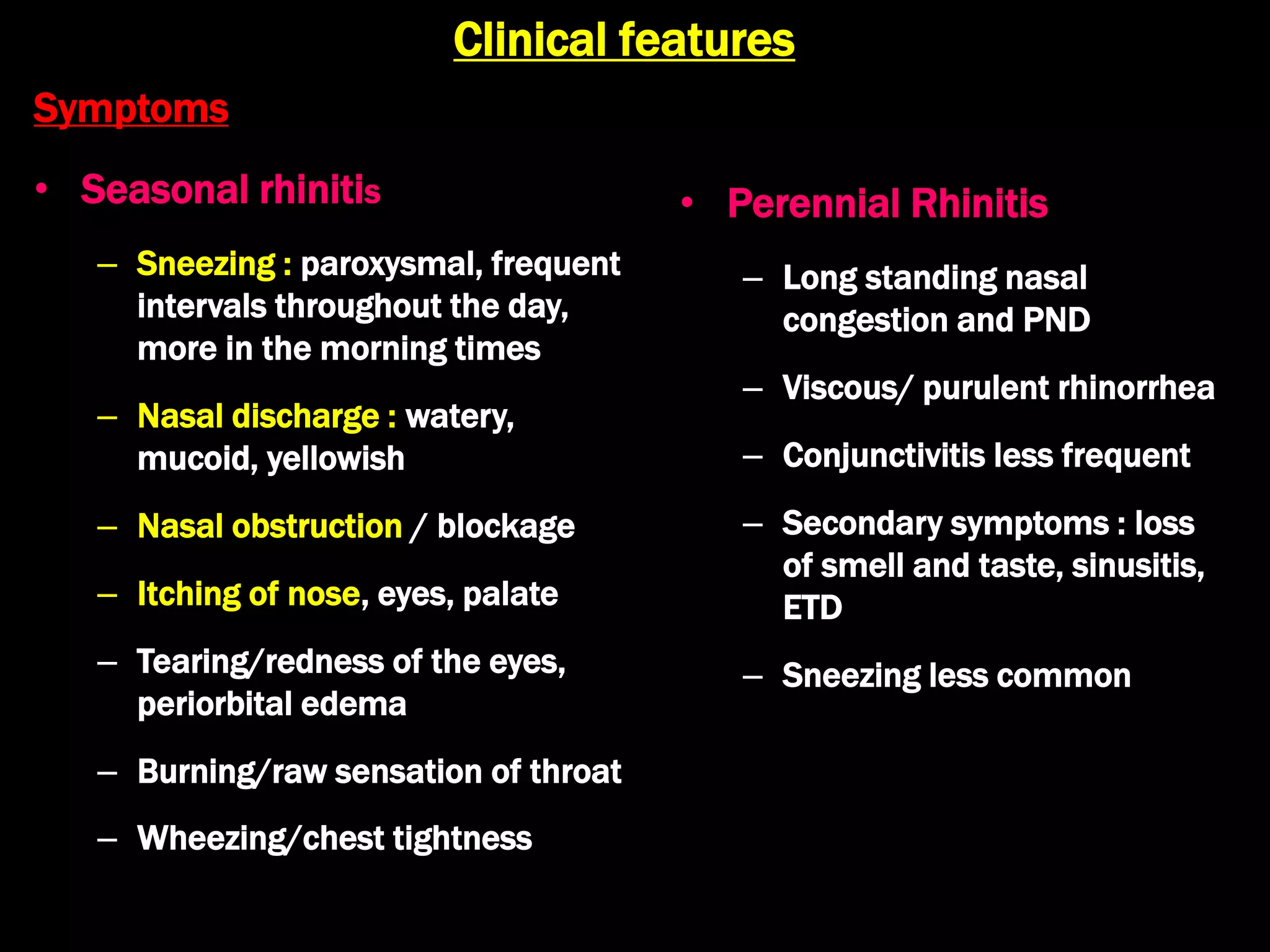 Allergic and intrinsic rhinitis | PPT