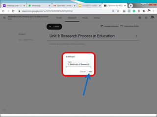4.google classroom create topic - material | PPT