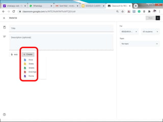4.google classroom create topic - material | PPT