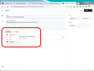 4.google classroom create topic - material | PPT