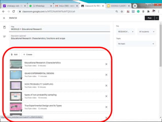 4.google classroom create topic - material | PPT