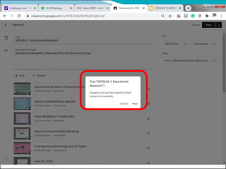 4.google classroom create topic - material | PPT