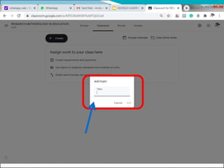 4.google classroom create topic - material | PDF