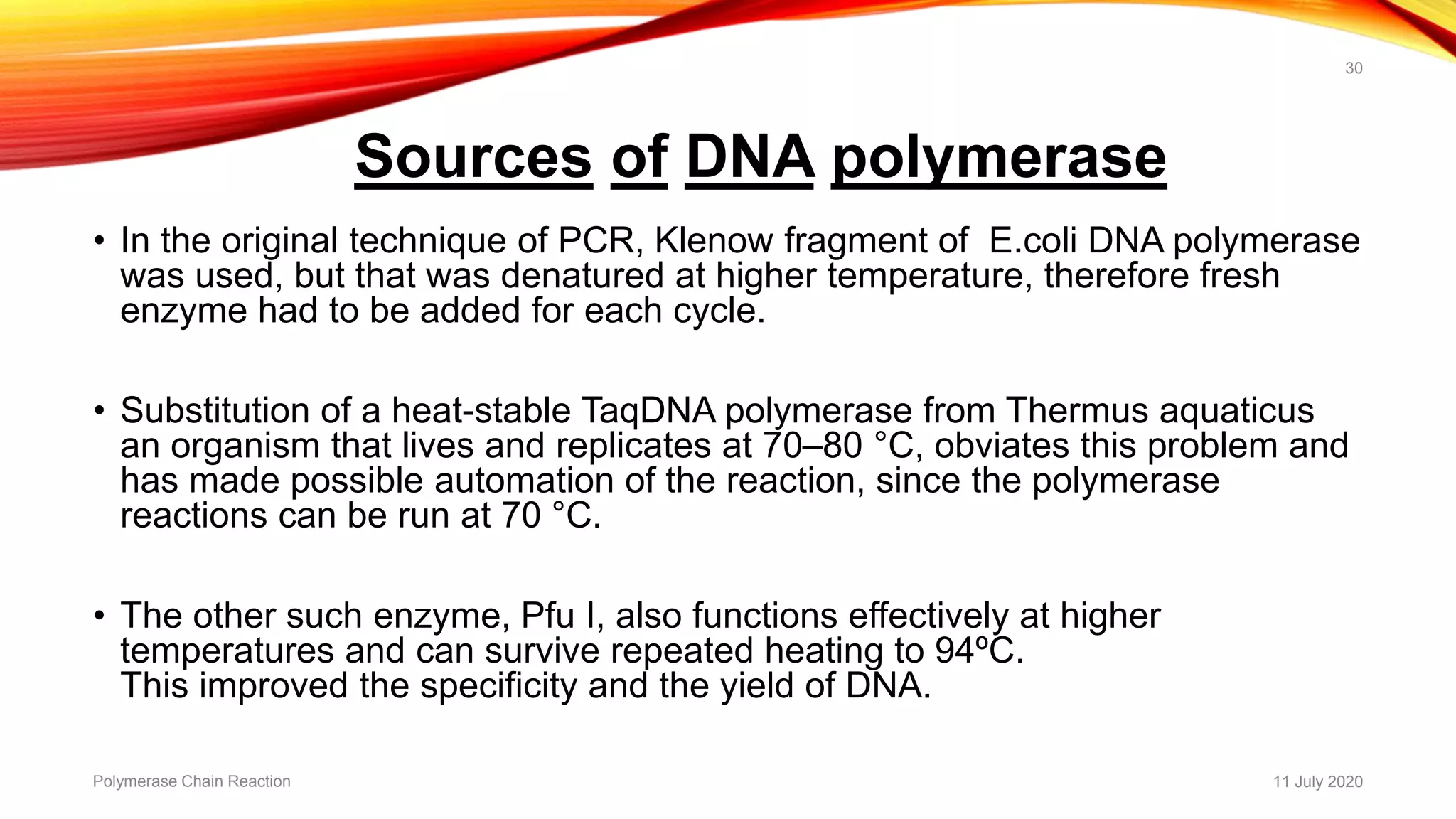 Polymerase chain reaction | PPTX