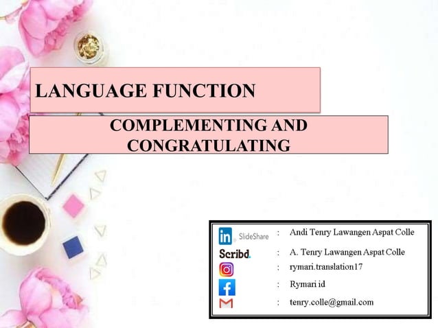 LANGUAGE FUNCTION: COMPLEMENTING AND CONGRATULATING | PPT | Awards Shows | Events