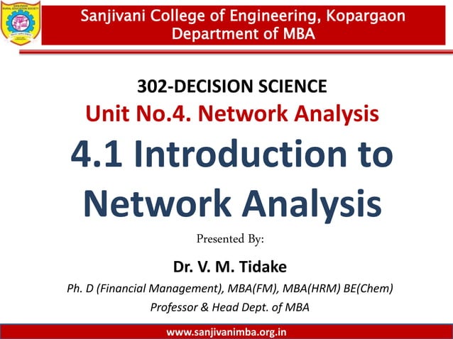 4.1 introduction to network analysis | PPTX | Business | Business and Finance