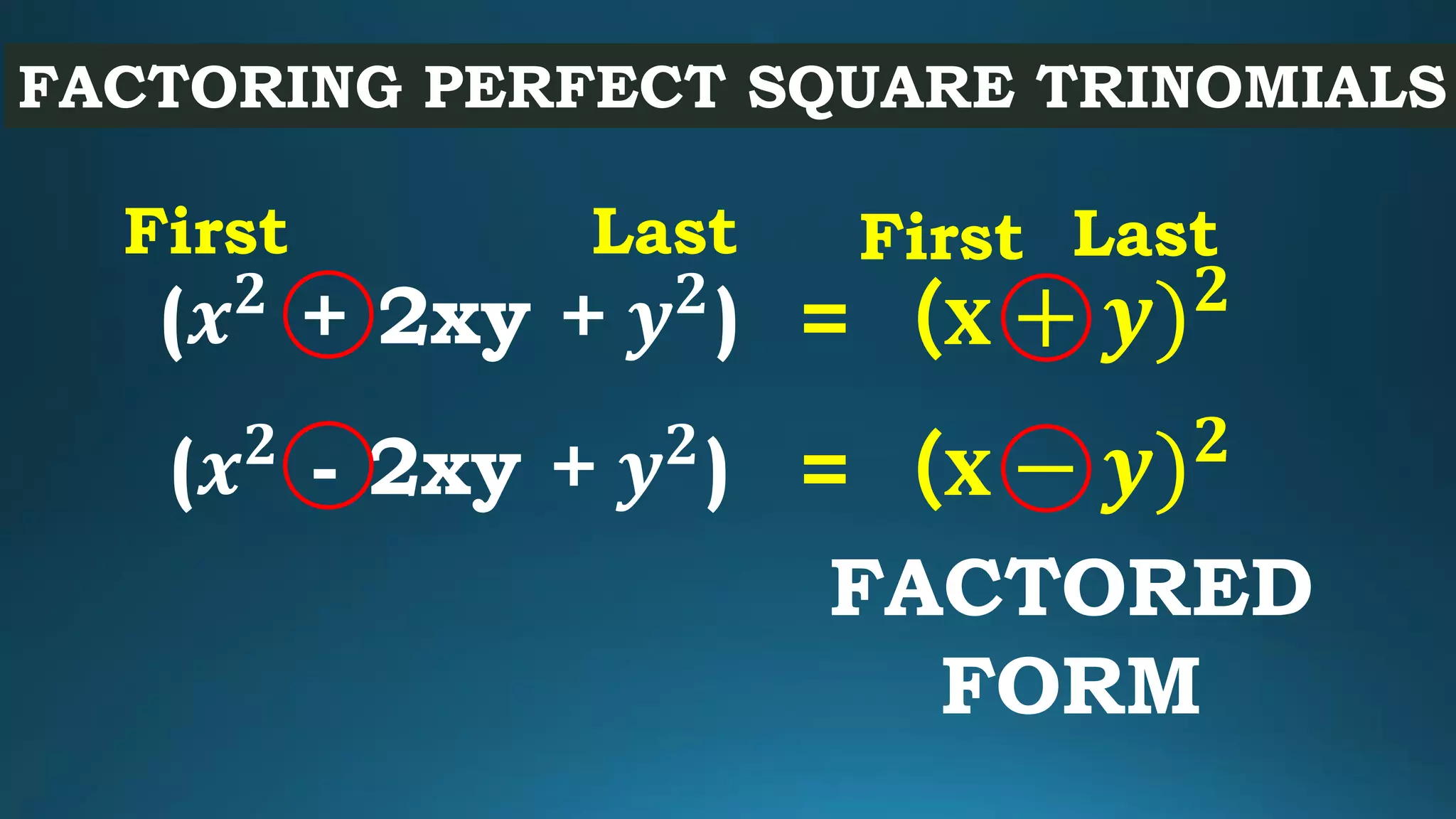 Factoring Perfect Square Trinomials | PDF Factoring Perfect Square Trinomials | PDF