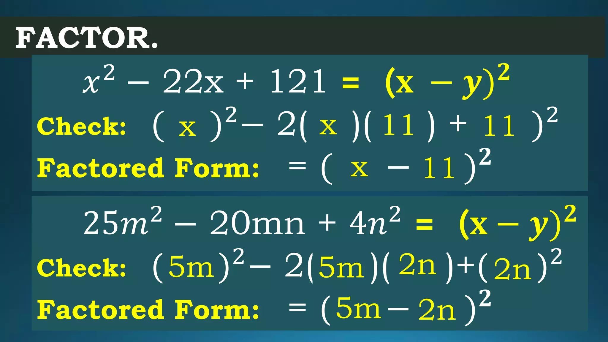 Factoring Perfect Square Trinomials | PDF