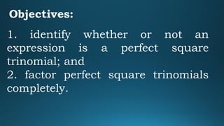 Factoring Perfect Square Trinomials | PDF