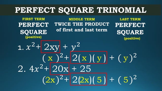 Factoring Perfect Square Trinomials Pdf