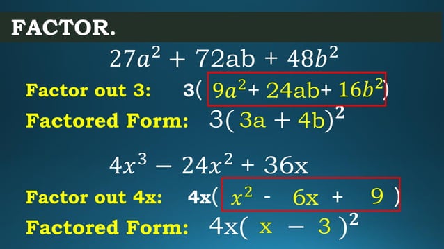 Factoring Perfect Square Trinomials | PDF