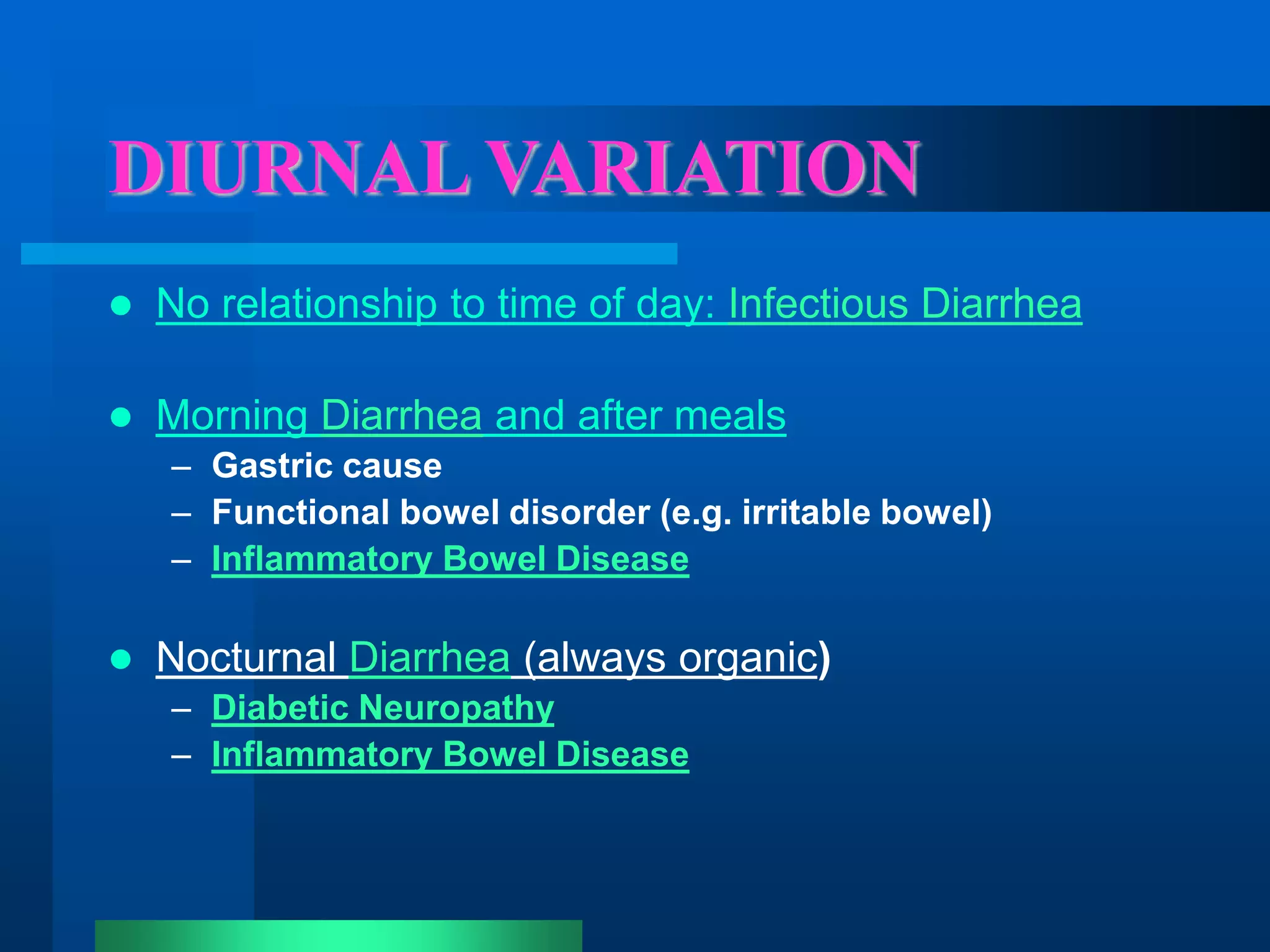 Approach to a patient with Chronic Diarrhoea | PPT