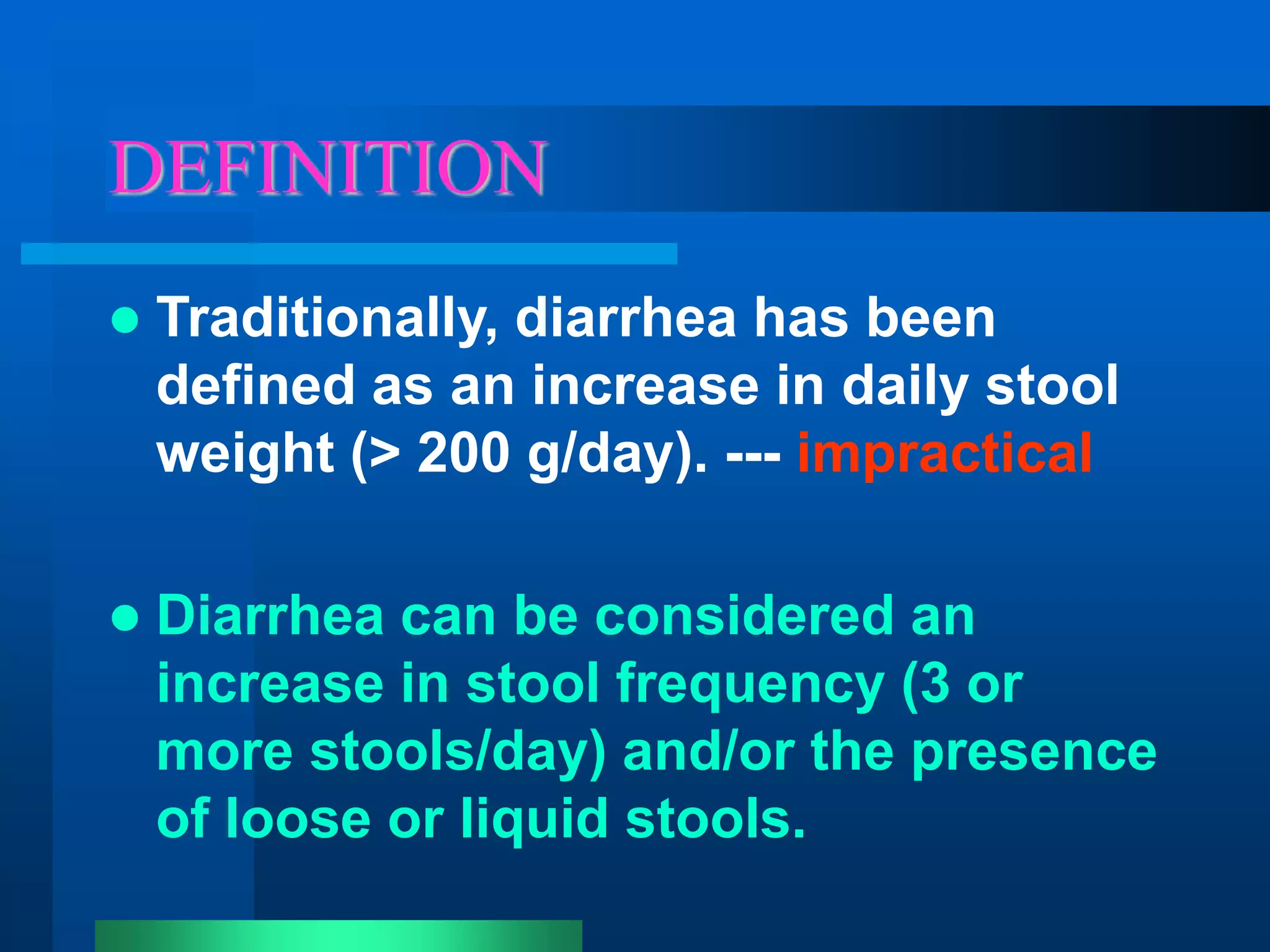 Approach to a patient with Chronic Diarrhoea | PPT