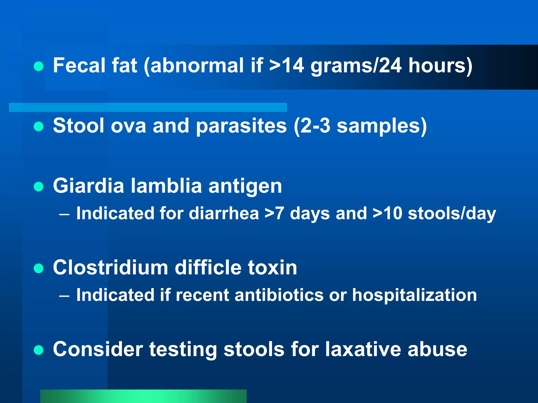 Approach to a patient with Chronic Diarrhoea | PPT