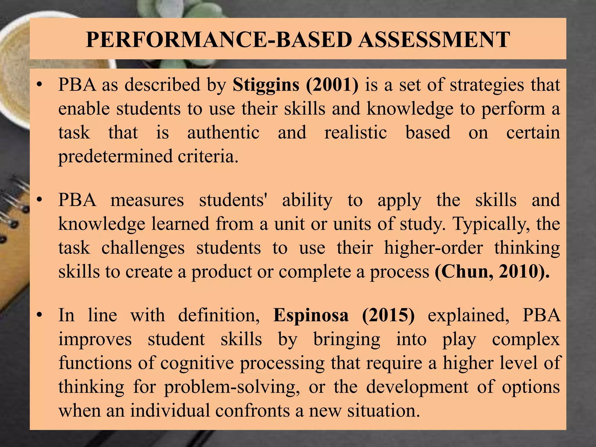 ASSESSMENT: DISCRETE POINT TEST, INTEGRATIVE TESTING, PERFORMANCE-BASED ...
