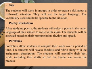 ASSESSMENT: DISCRETE POINT TEST, INTEGRATIVE TESTING, PERFORMANCE-BASED ...