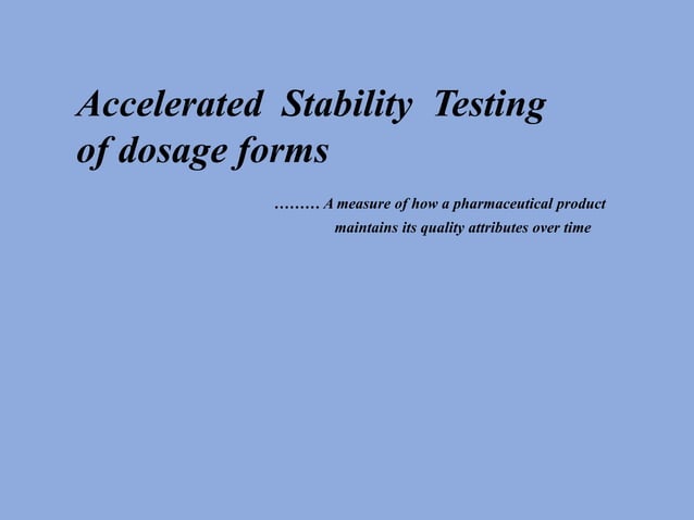 Stability studies | PPT