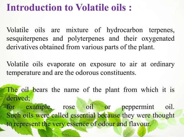4.volatile oils | PDF | Gardening | Home & Garden