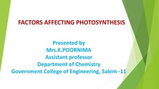 Factors affecting photosynthesis | PPTX