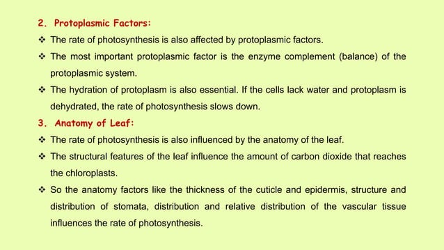 Factors affecting photosynthesis | PPTX