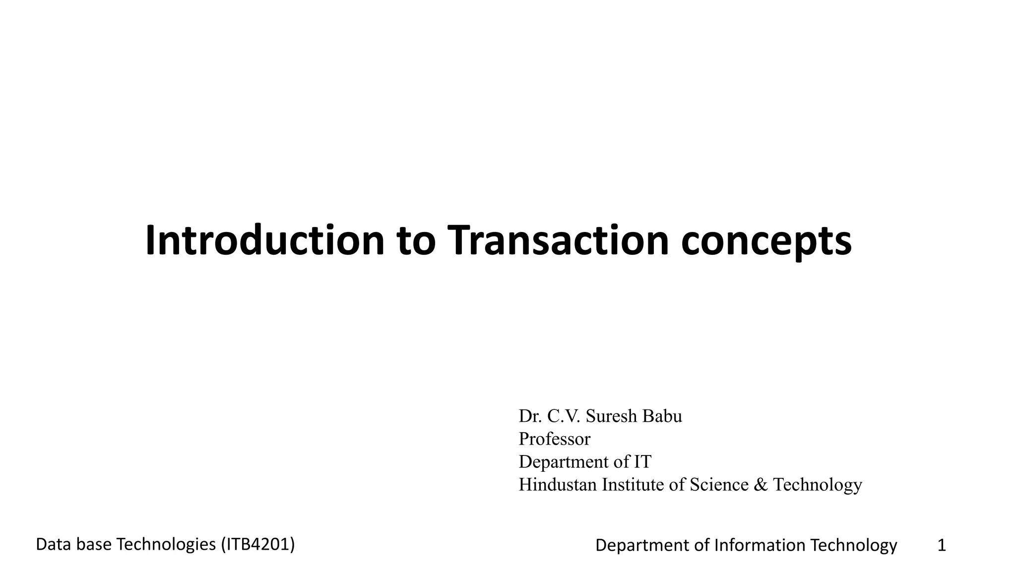 Introduction to transaction management | PPT