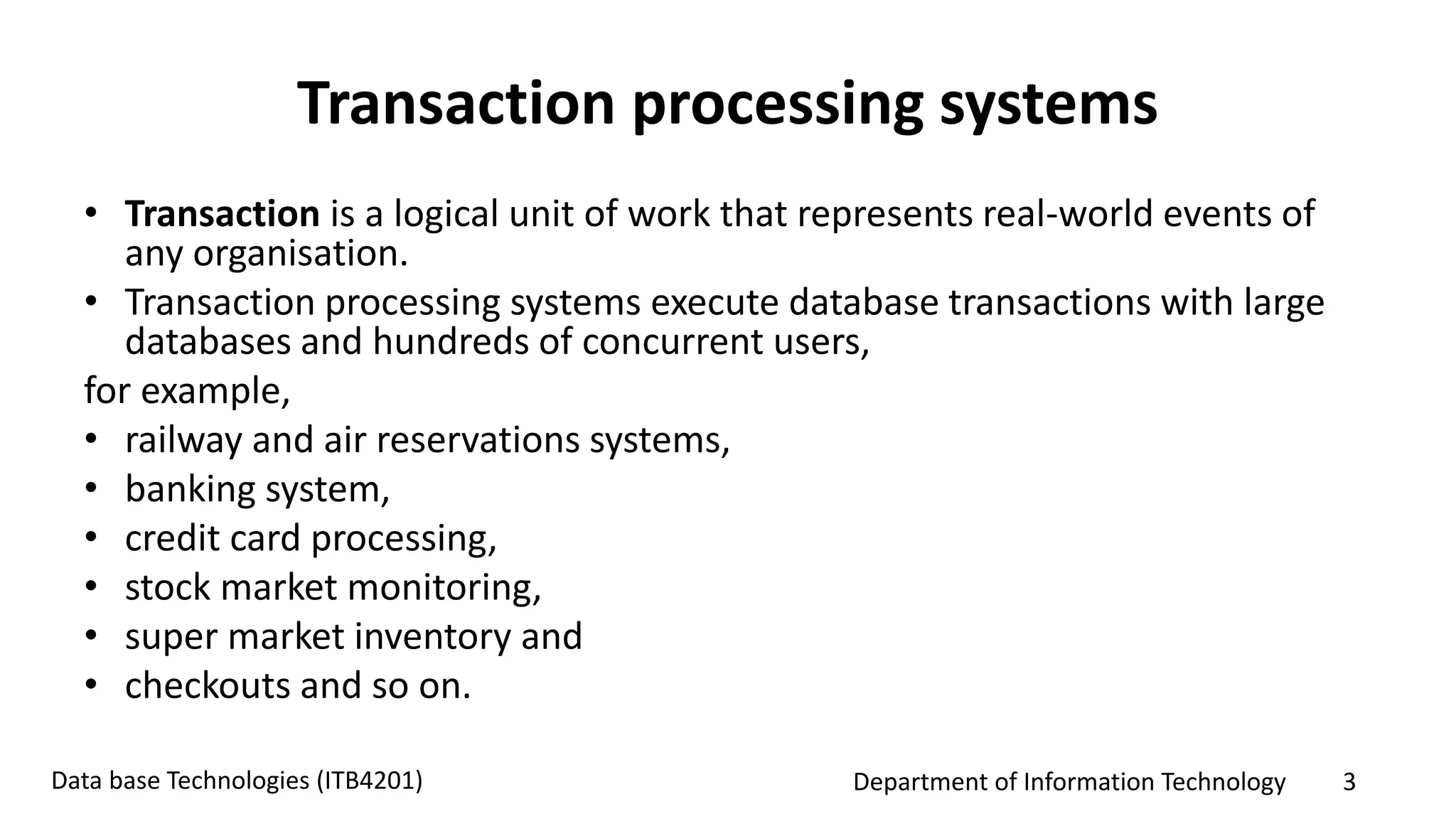 Introduction to transaction management | PPTX
