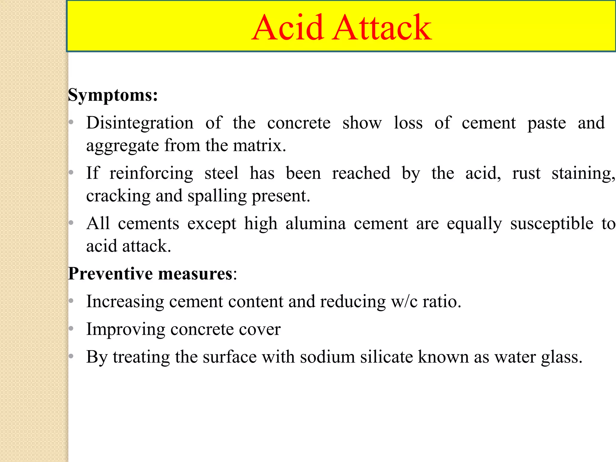 Deterioration of Concrete By Chemical Causes | PPTX