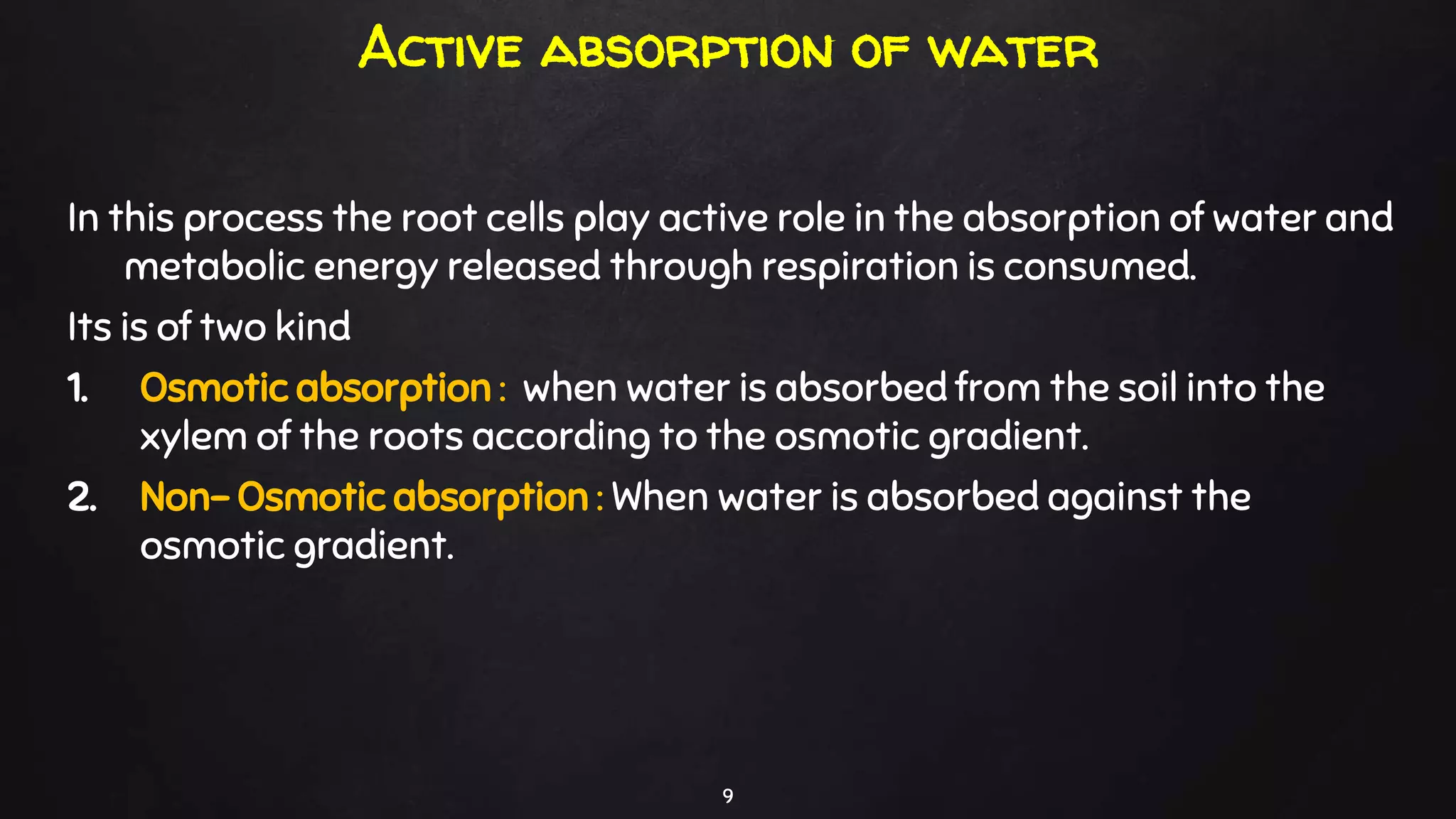 Absorption of water | PPTX