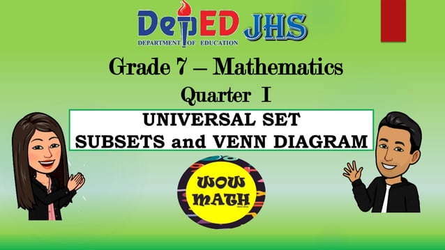 Universal Set and Subset using Venn Diagram | PDF