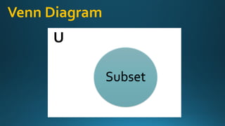 Universal Set and Subset using Venn Diagram | PDF