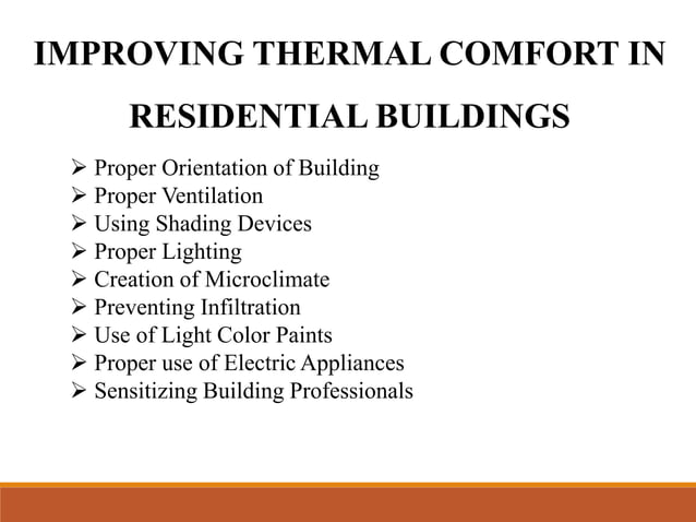 Thermal Comfort in Residential Building | PPT
