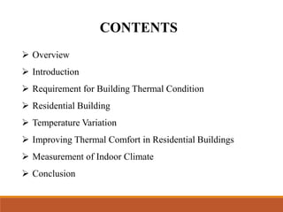 Thermal Comfort in Residential Building | PPT