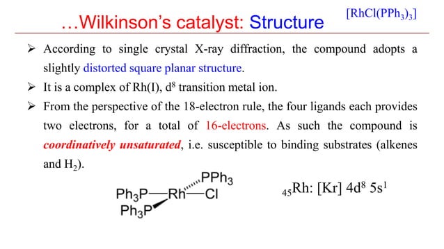 4. Wilkinson's Catalyst | PPT