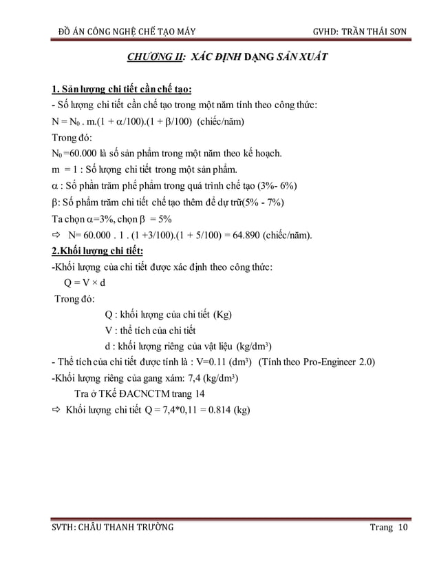 Đề tài: Thiết kế quy trình công nghệ gia công chi tiết: Càng Gạt Trục Thẳng | DOC