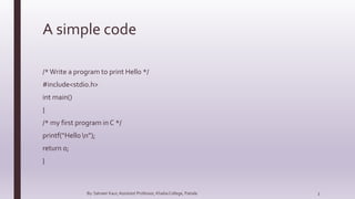 Program structure of c | PPT