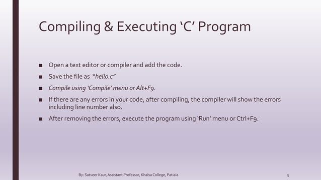 Program structure of c | PPT