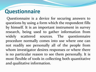 Research Tools & Techniques | PPTX | Educational Assessment | Education