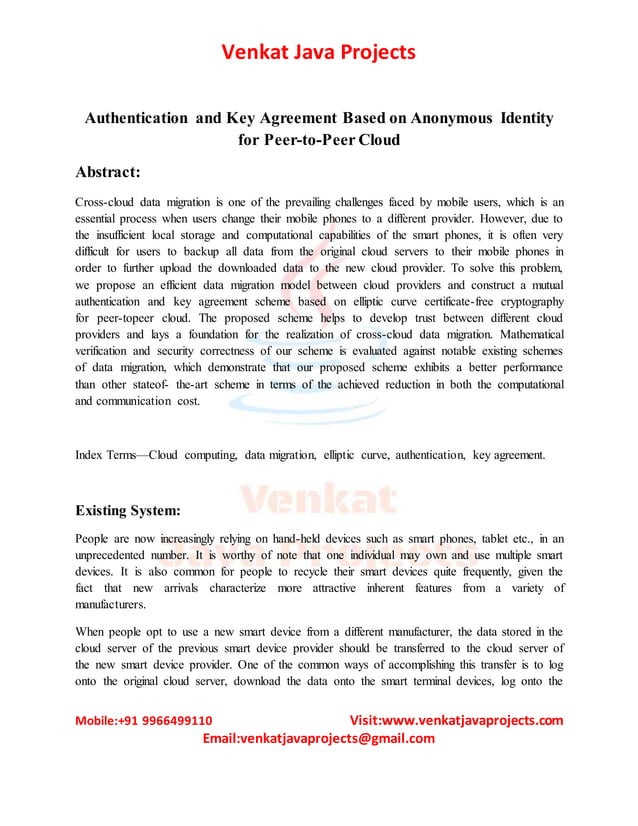 4.authentication and key agreement based on anonymous identity for peer to-peer cloud | PDF