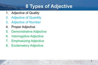 Functional English 07. Adjective and Its Types (Code. 0062) | PPT
