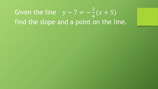 4.3 point slope form | PPT