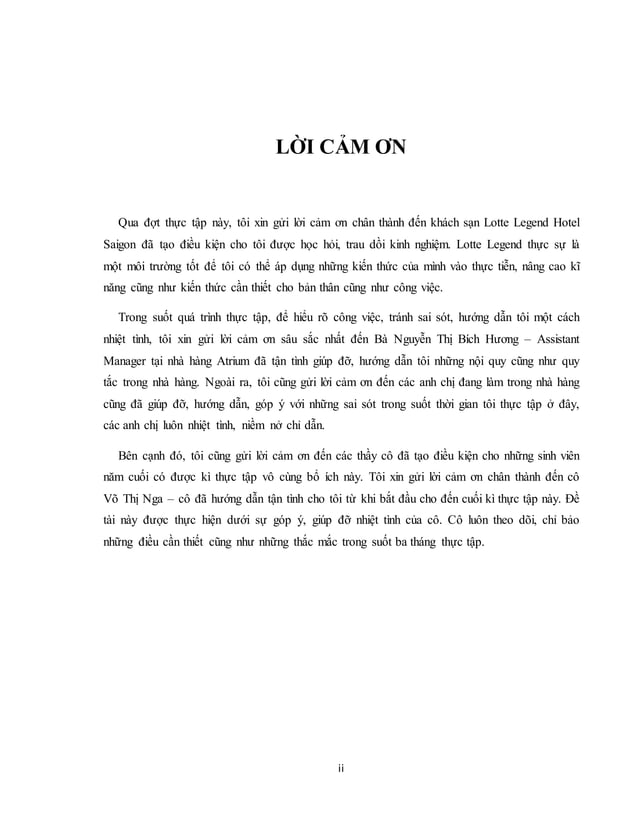 Đề tài: Quy trình phục vụ buffet sáng tại nhà hàng Atrium của khách sạn ...