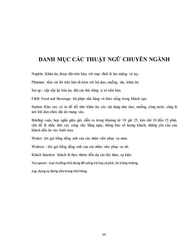 Đề tài: Quy trình phục vụ buffet sáng tại nhà hàng Atrium của khách sạn ...