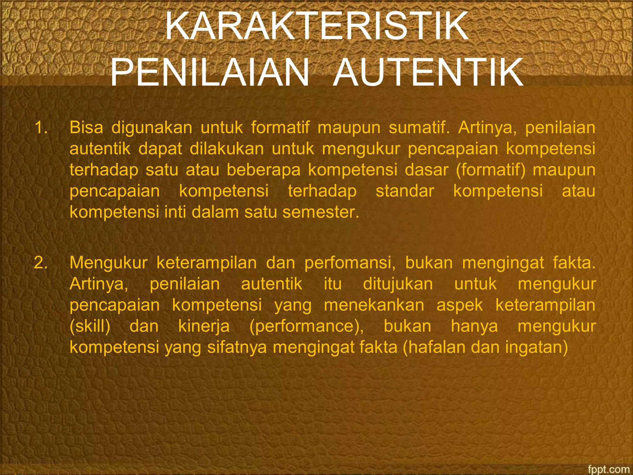 JENIS-JENIS PENILAIAN AUTENTIK | PPT | Free Download