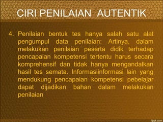 JENIS-JENIS PENILAIAN AUTENTIK | PDF