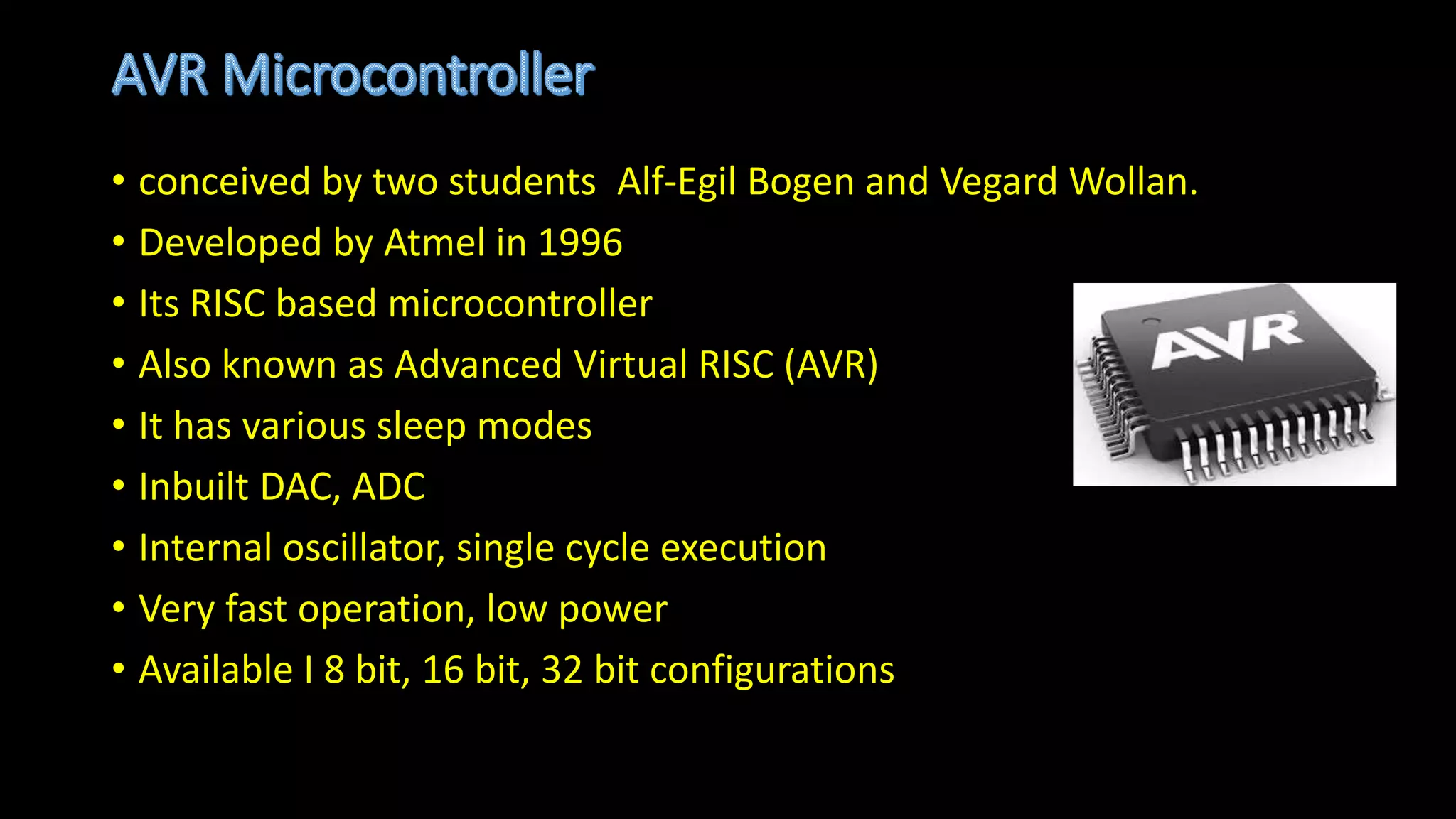 Features of 89c51,pic,avr & arm processors | PPT