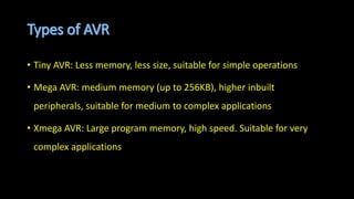 Features of 89c51,pic,avr & arm processors | PPTX